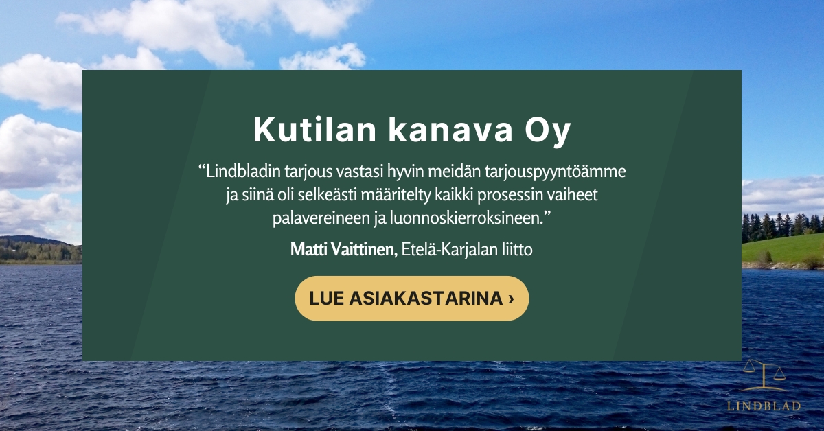Kutilan kanava Oy edistää kanavahankkeen etenemistä - Asianajotoimisto ...